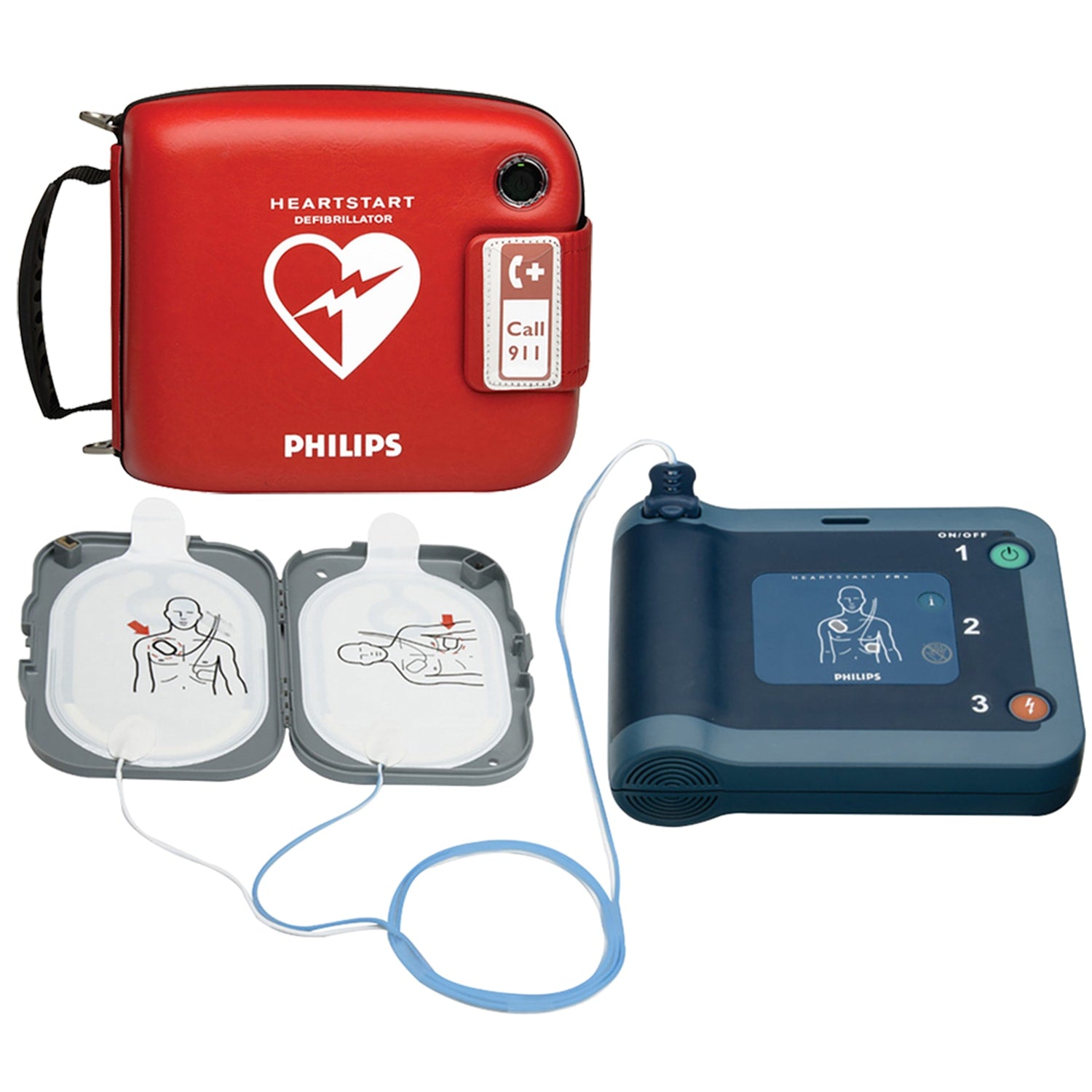 Philips HeartStart FRx Defibrillator + Extra Pads + Fast Response Kit ...